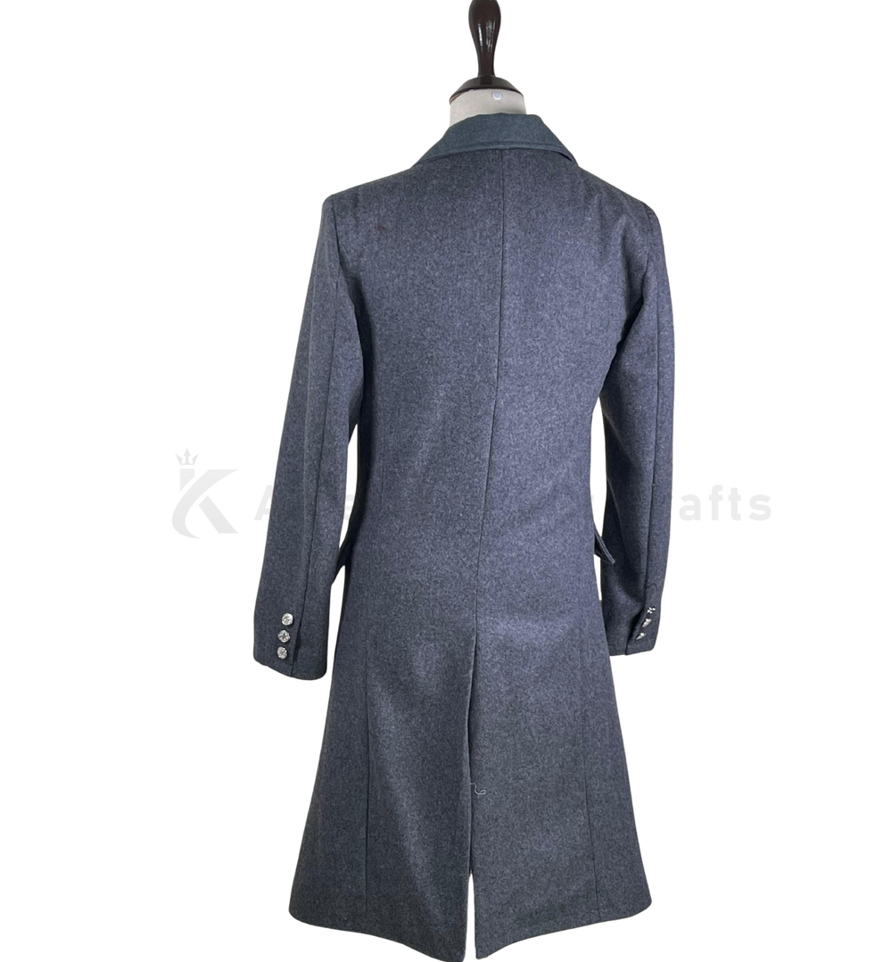 Men’s Grey Wool Military Greatcoat | Double Breasted Classic Long Tren ...