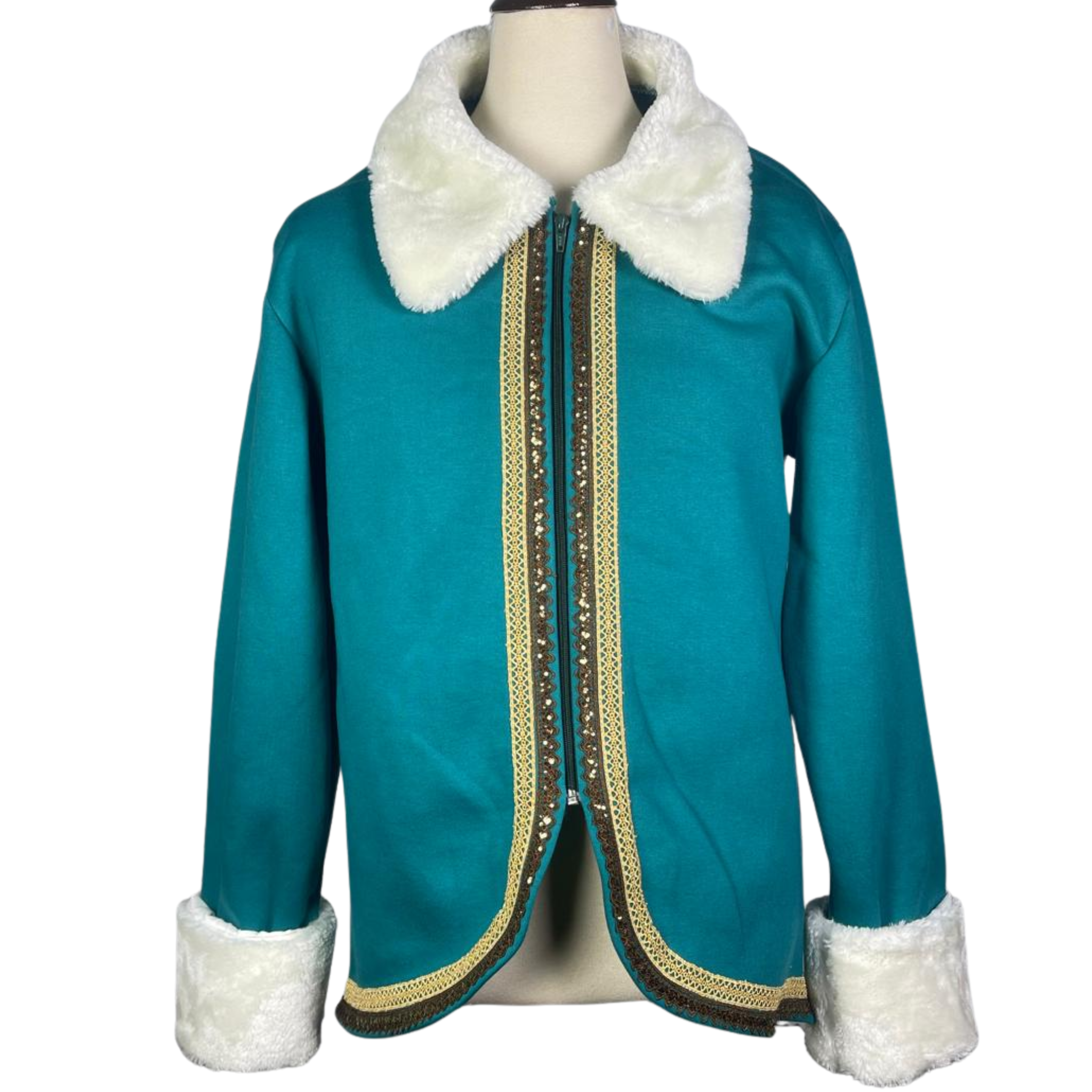 Buddy Christmas Cosplay Jacket | Teal Elf Costume Coat for Men ...